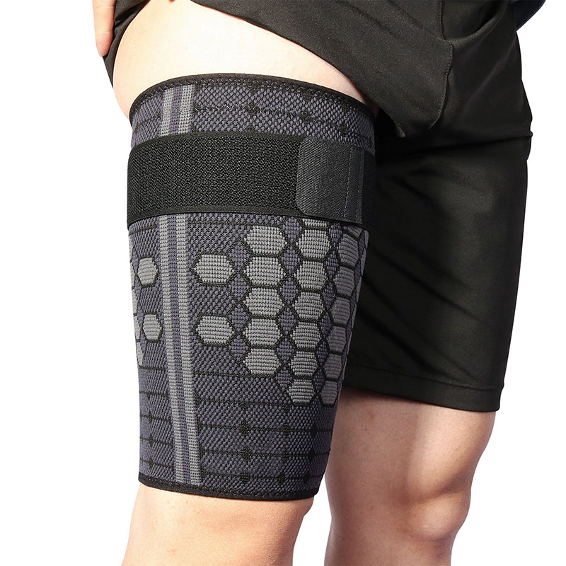 Elastic Breathable Adjustable Nylon Thigh Compression Support Sleeve f ...